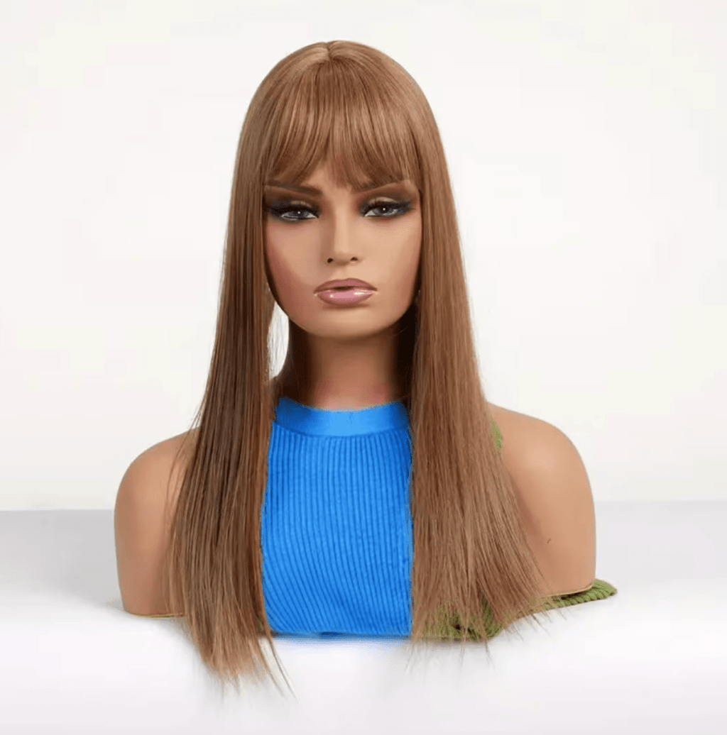 Hair Topper Straight with Bangs - Medium Brown – The Extension Room
