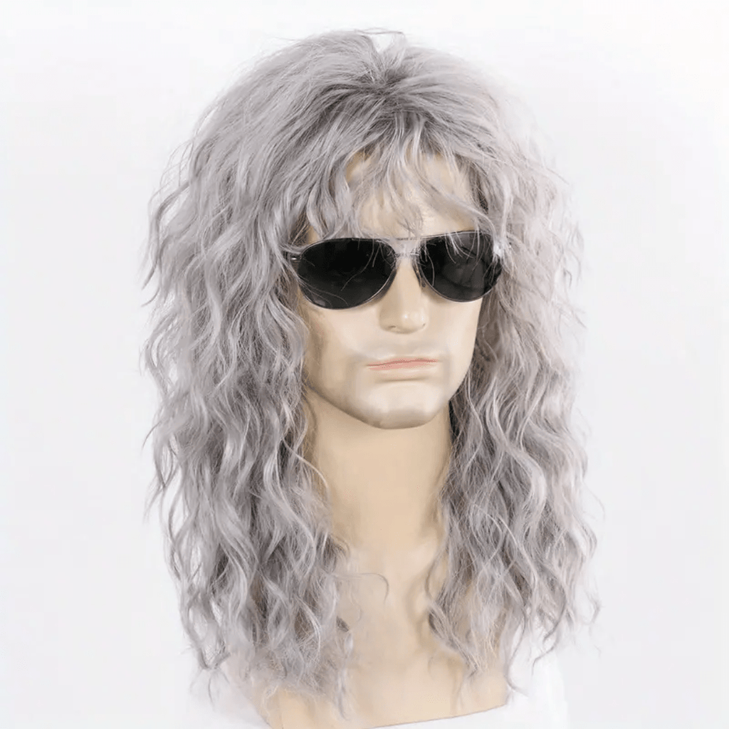 Men's Long Mullet Wig - Silver – The Extension Room