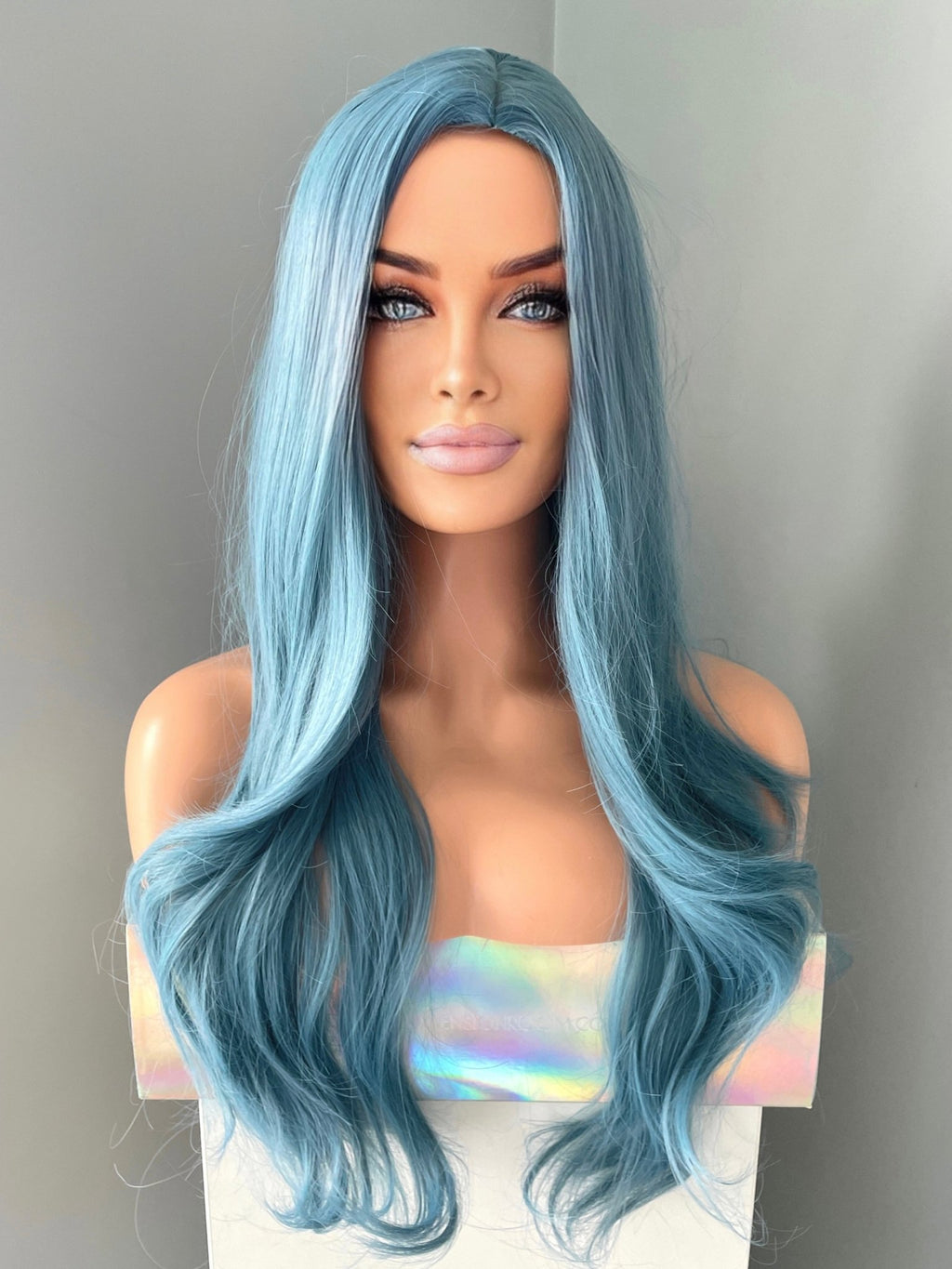 "Neptune" - Long Blue Wig with Loose Curls – The Extension Room